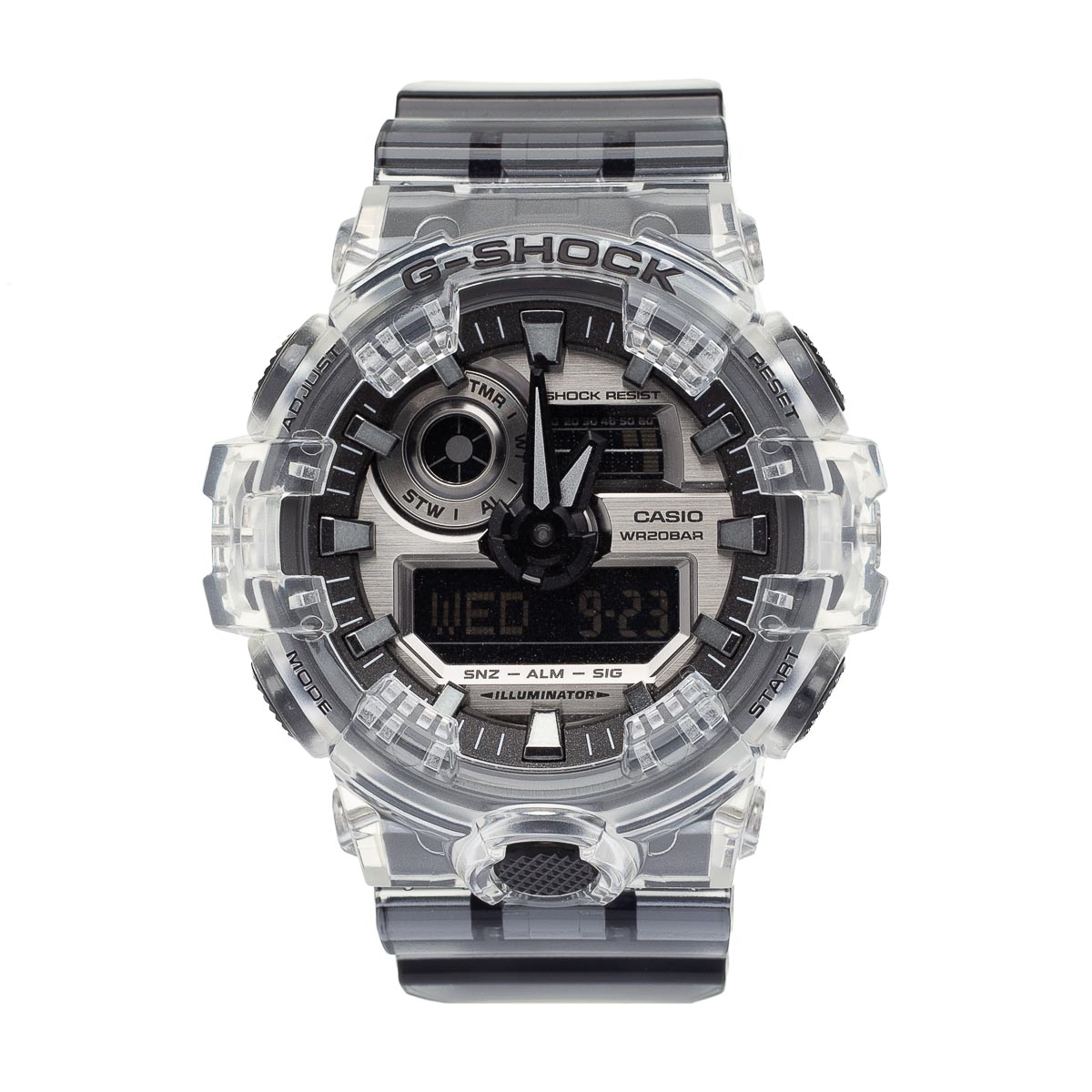 Relógio Casio G-Shock Analog-Digital Skeleton GA-700SK-1AD Cinza ...