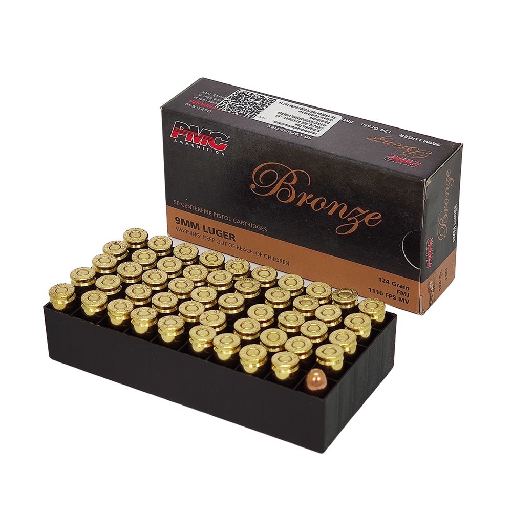 Munição PMC Calibre 9mm Luger FMJ 124gr Bronze Caixa 50un - Munição PMC ...
