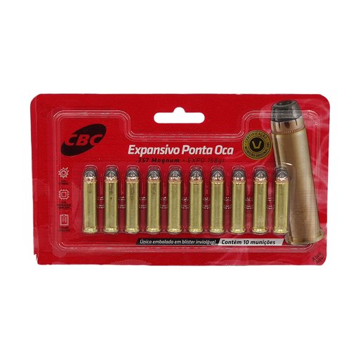 Munição CBC Calibre .357 Magnum EXPO 158gr Blister 10un | SK Store