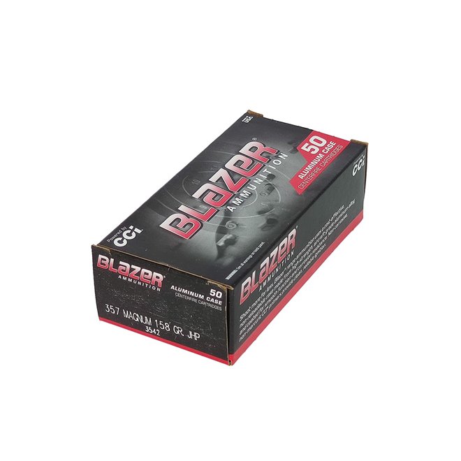 Munição CCI Calibre .357 Magnum JHP 158gr Blazer Aluminum Caixa 50un ...