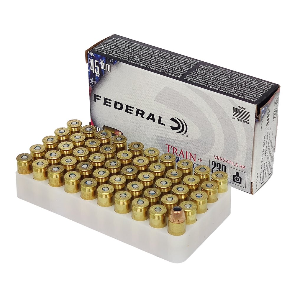 Munição Federal Calibre .45 Auto VHP 230gr Train Protect Caixa 50un ...